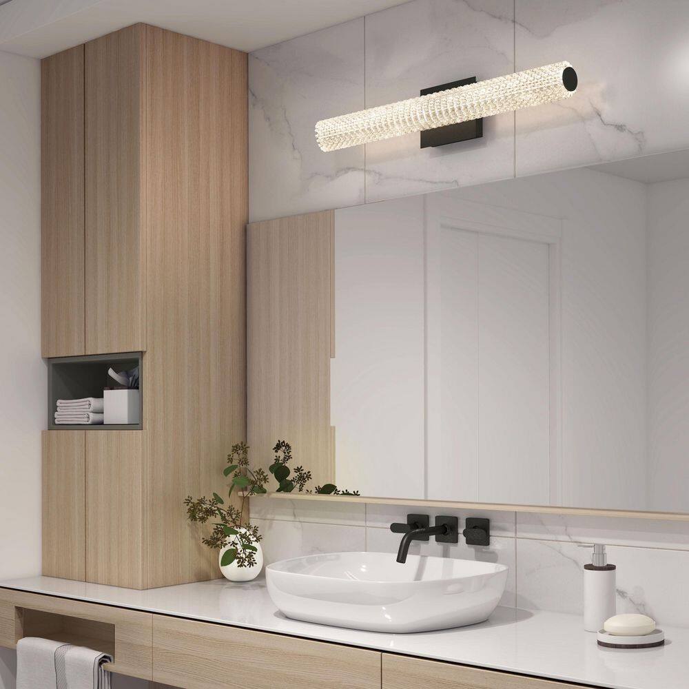 Artika Exalto 27 in. 1-Light Matte Black 3CCT LED Integrated Vanity ...