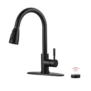 WOWOW Single-Handle Pull Down Sprayer Kitchen Faucet with Glass Rinser ...