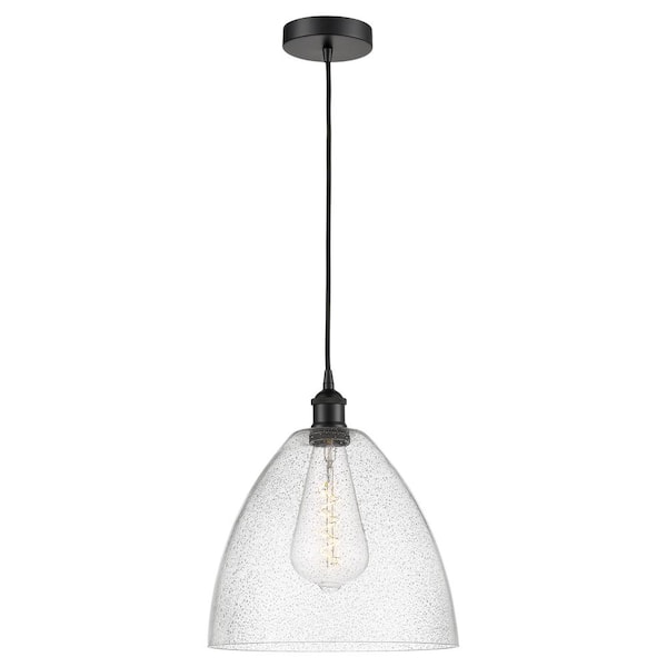 Innovations Edison Dome 60-Watt 1-Light Matte Black Standard Mini ...