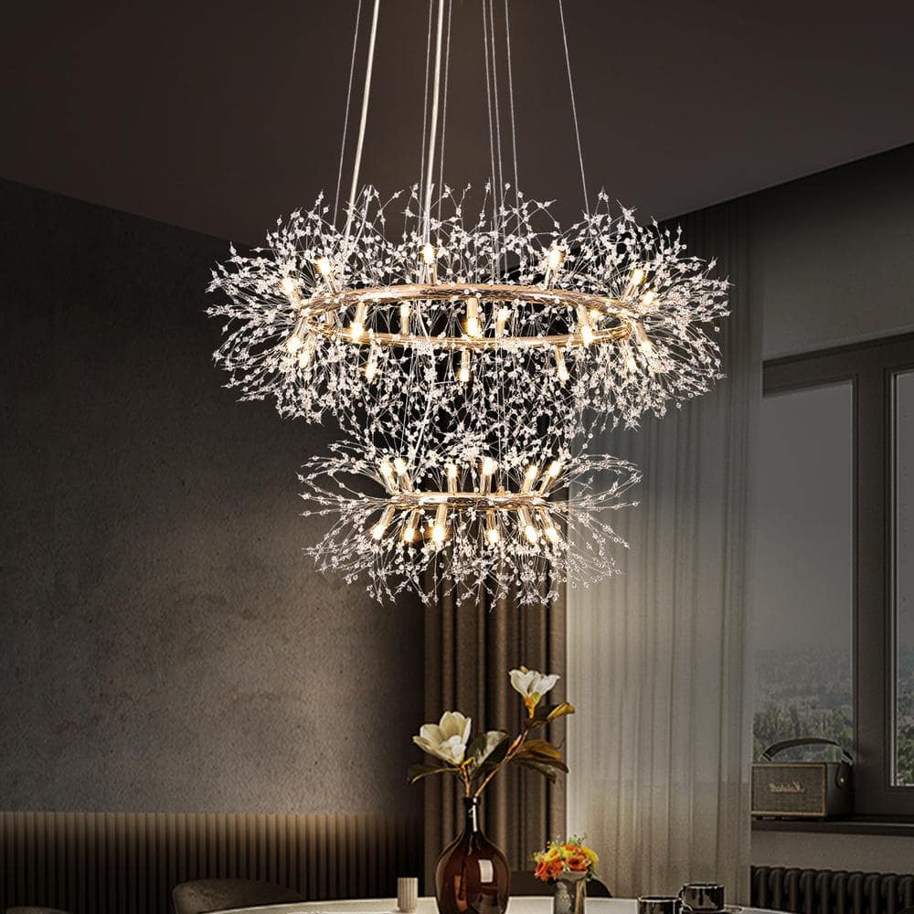 EDISLIVE Calzada Decor 32-Light Gold Dandelion Firework Chandelier, 2 ...