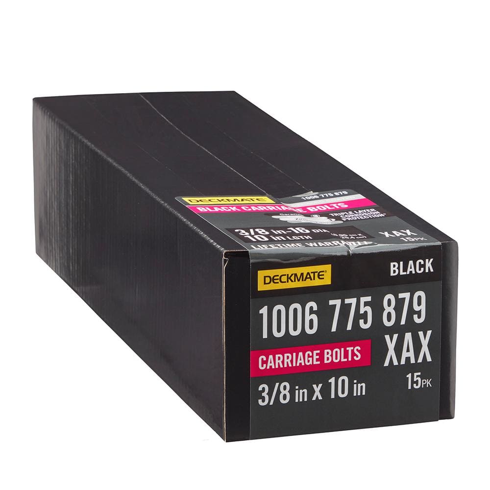 DECKMATE 3/8 in. -16 x 10 in. Black Deck Exterior Carriage Bolt (15 ...