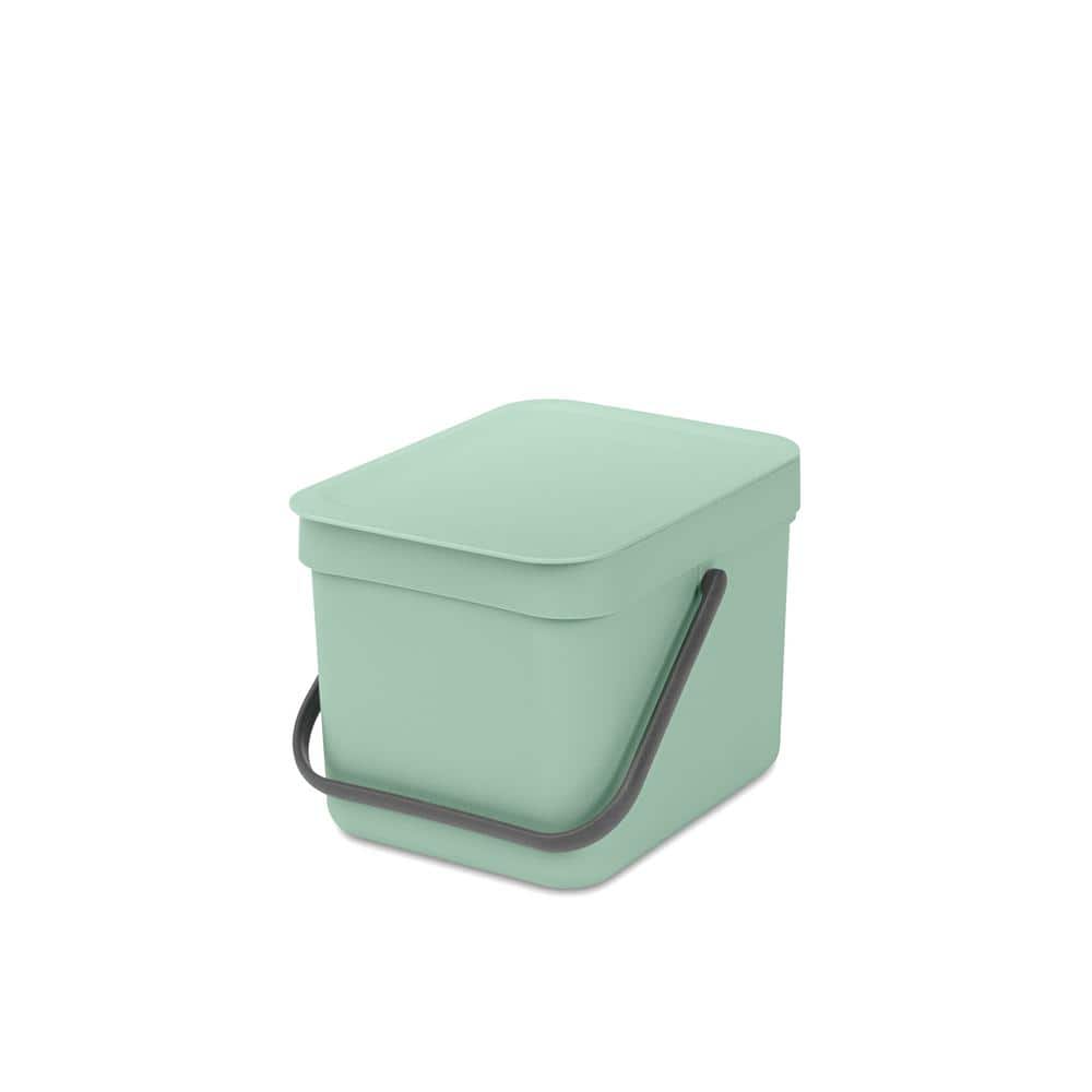Brabantia Sort and Go 1.6 Gal. (6 l) Jade Green Plastic Recycling Bin ...