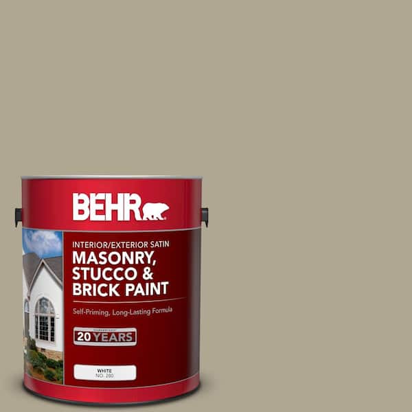 BEHR 1 gal. #BXC-22 Field Khaki Satin Interior/Exterior Masonry, Stucco ...