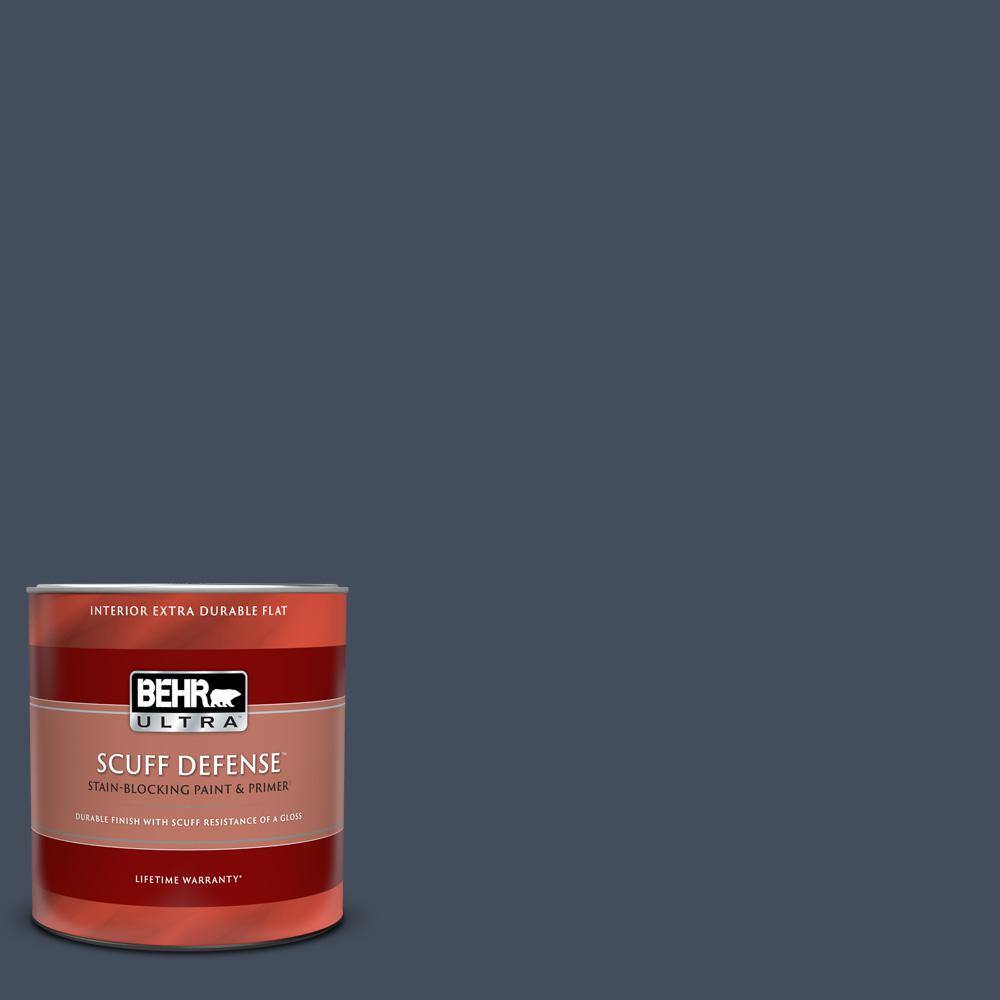BEHR ULTRA 1 qt. #S520-7 Night Flight Extra Durable Flat Interior Paint ...