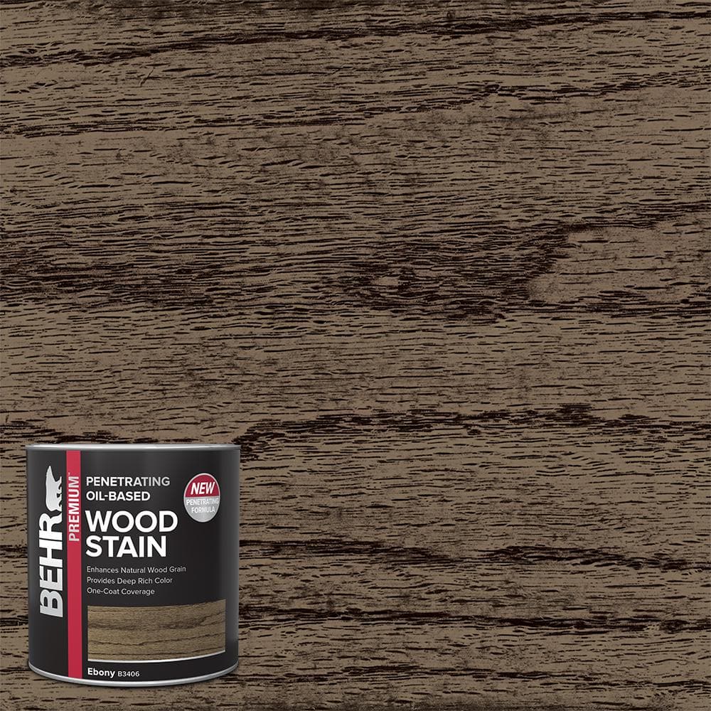 BEHR PREMIUM 1 qt. #TIS-506 Ebony Transparent Oil-Based Penetrating ...