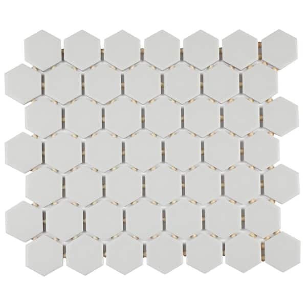 Daltile Restore Ash Gray 3 in. x 2-1/2 in. Matte Ceramic Hexagon Mosaic ...