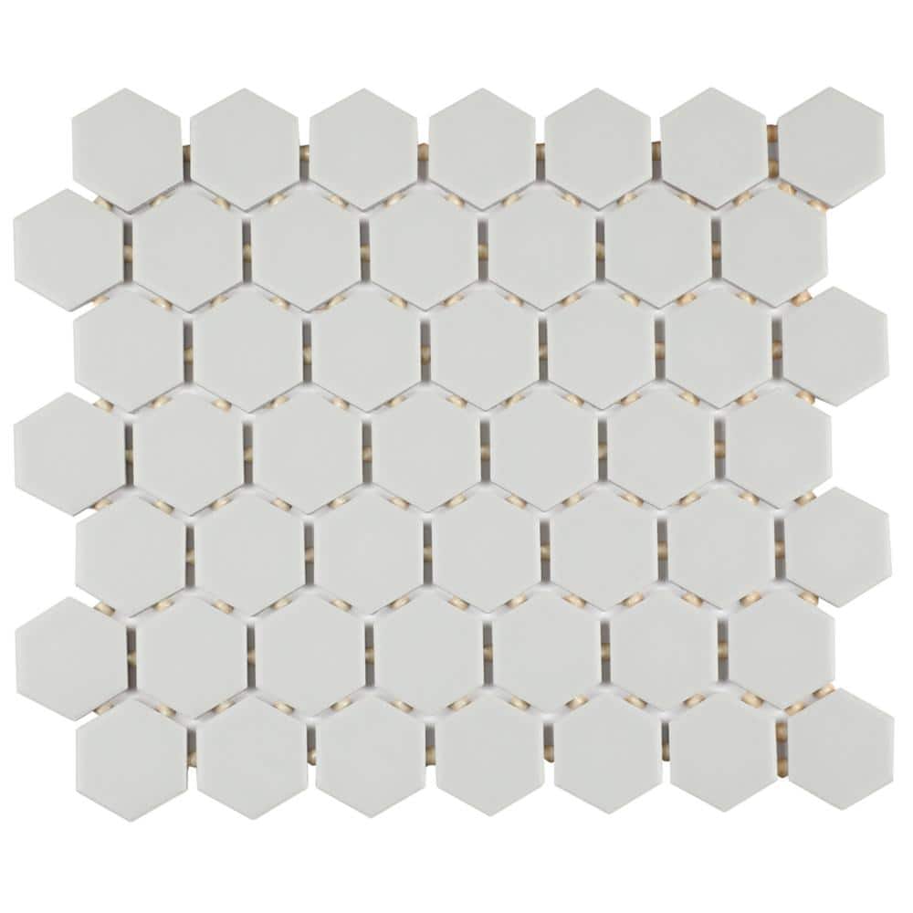 Daltile Restore Ash Gray 12 in. x 10 in. Matte Ceramic Hexagon Mosaic ...
