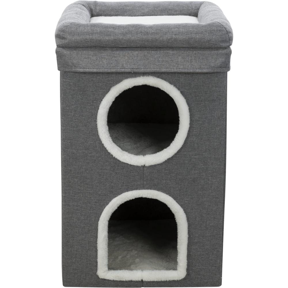 TRIXIE Saul 2-Story Cat Condo in Gray 44433 - The Home Depot