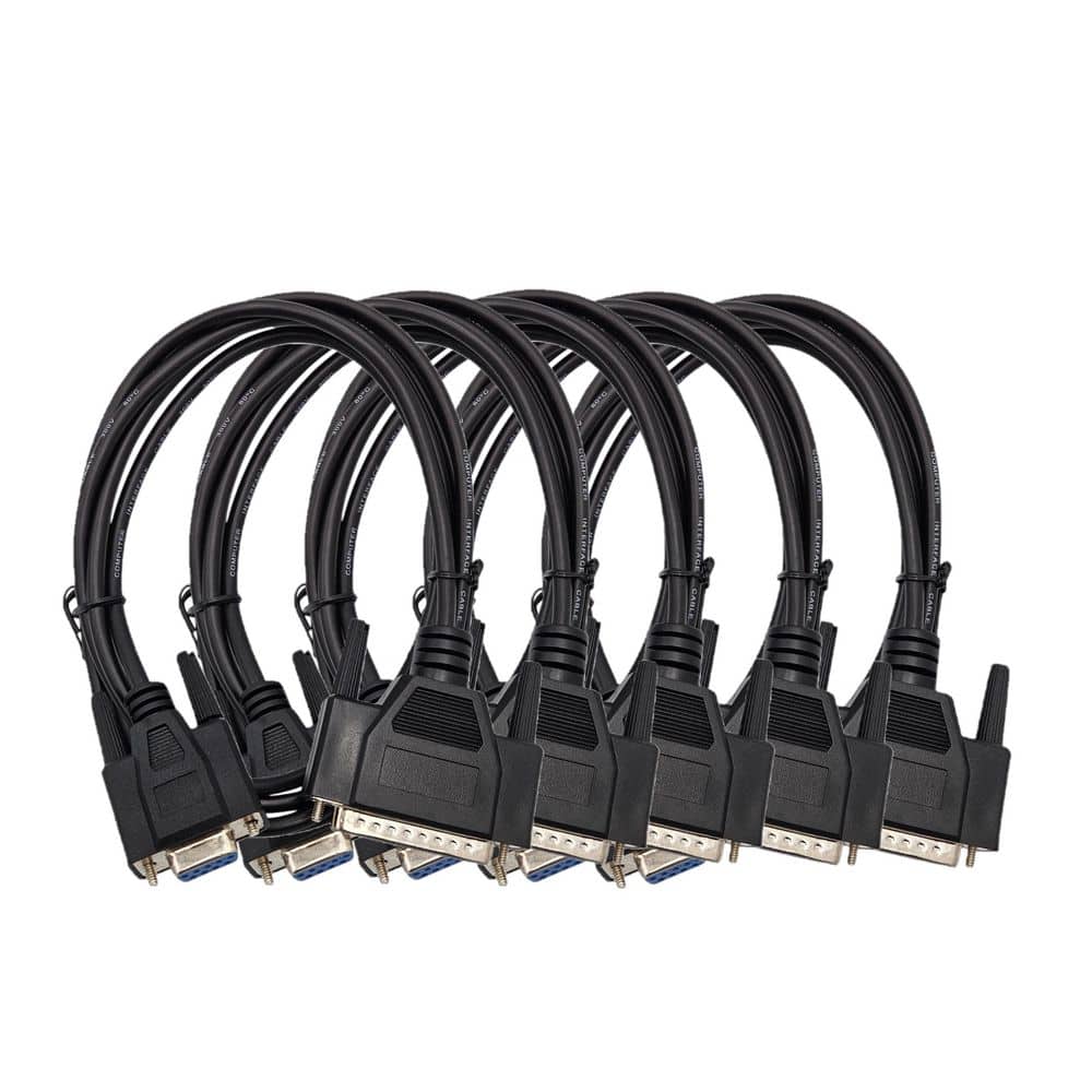 Micro Connectors, Inc 6 Feet AT Modem Serial (DB9 Female to DB25 Male ...