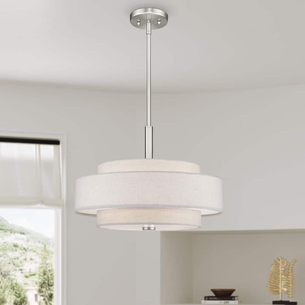 AVIANCE LIGHTING Somerhill 60-Watt 4-Light Brushed Nickel Shaded ...