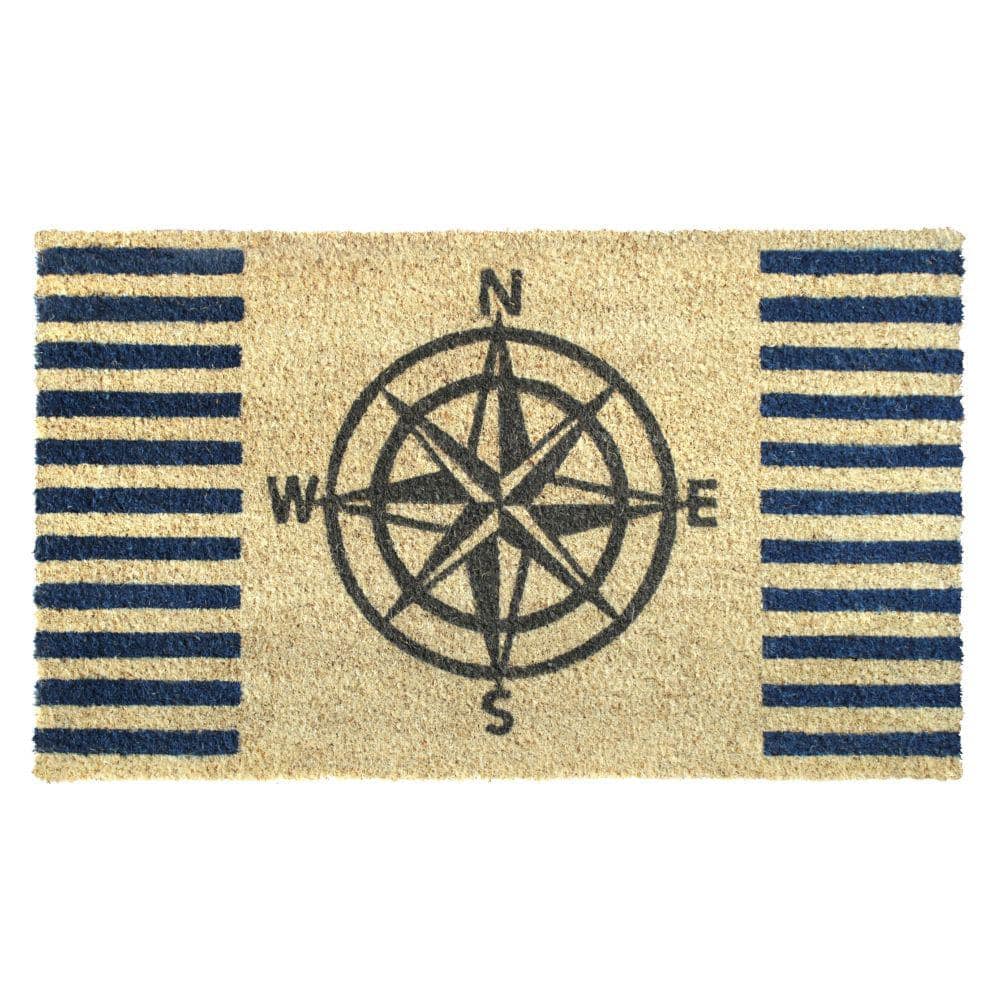 RugSmith Gray Welcome Compass 18 in. x 30 in. Doormat DM9190 - The Home ...