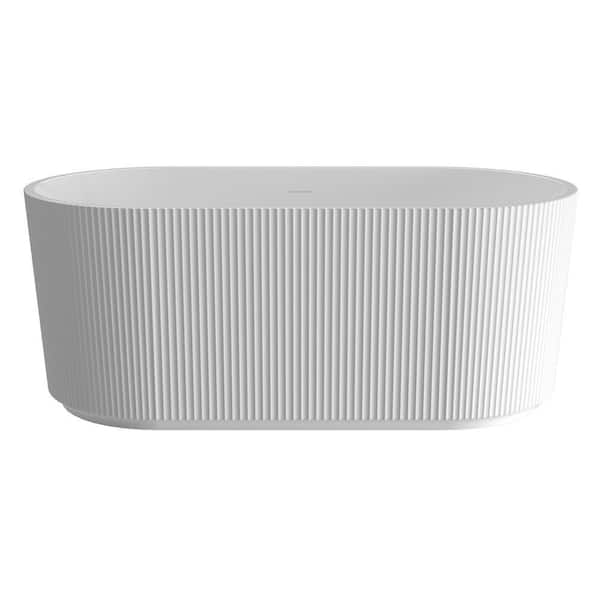 TCYO 59 in. x 30 in. Acrylic Freestanding Soaking Bathtub with Center ...