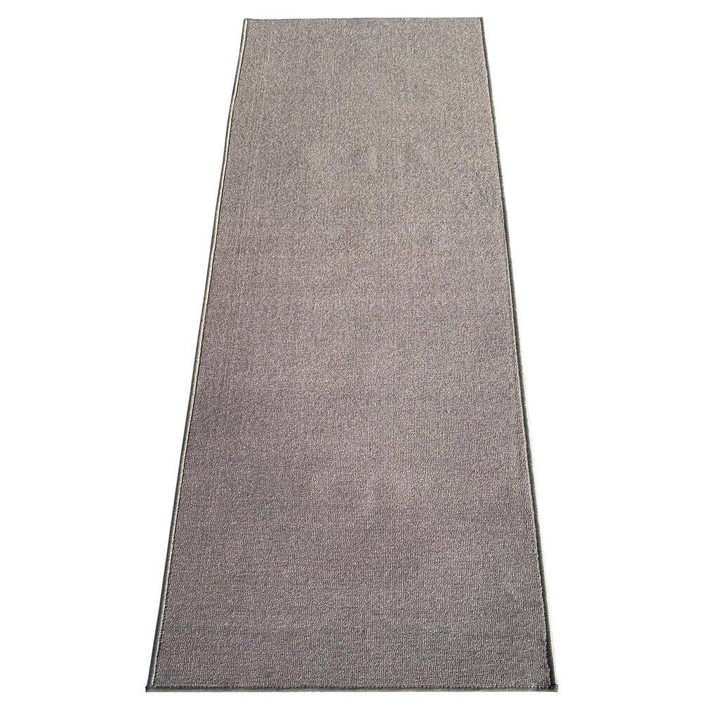 PLAYA RUG Solid Dark Gray 26 in. W x 48 ft. L Runner Rug/Stair Runner ...
