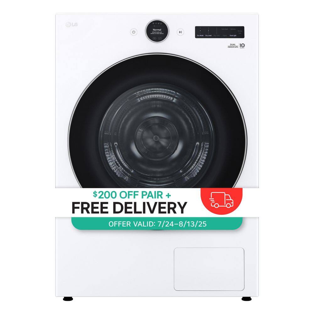 LG 7.8 cu. ft. Dual Inverter Heat Pump ventless Electric Dryer with ...