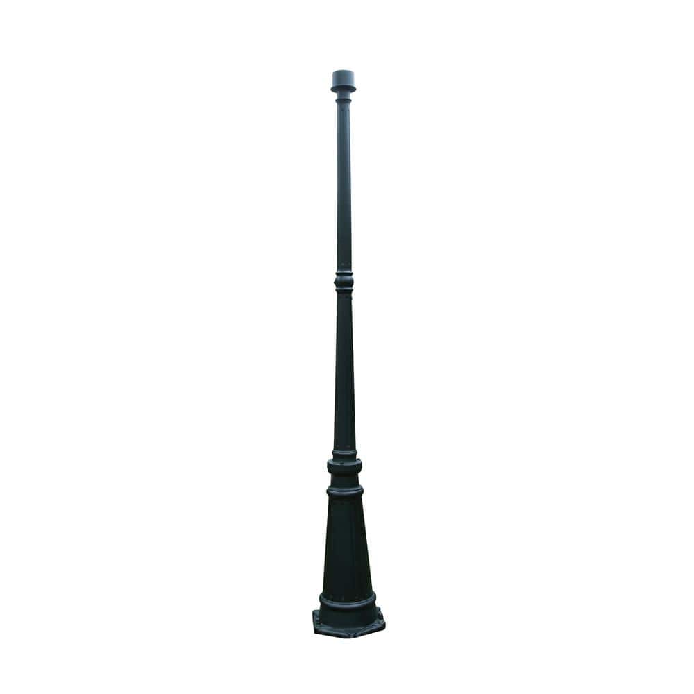LUTEC 72 in. Black Outdoor Aluminum Lamp Post 9700270012 - The Home Depot