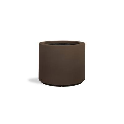 PolyStone Planters Baja Round 23 in. x 19 in. Black Composite Planter 4004