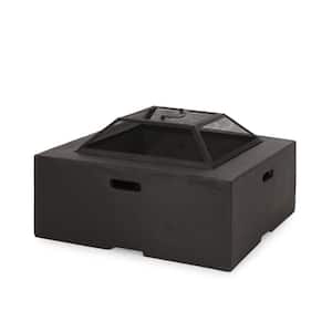 JimsMaison 29 in. W x 17.2 in. H Square Wood Burning Outdoor Fire Pit ...