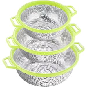 Oster Metaline 3-Piece Stainless Steel Kitchen Colander Set in Silver ...