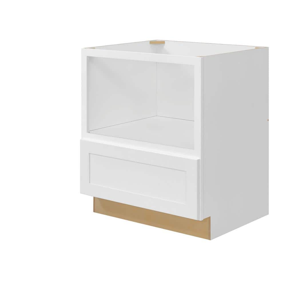 Hampton Bay Avondale 30 in. W x 24 in. D x 34.5 in H Ready to Assemble Plywood Shaker Microwave ...