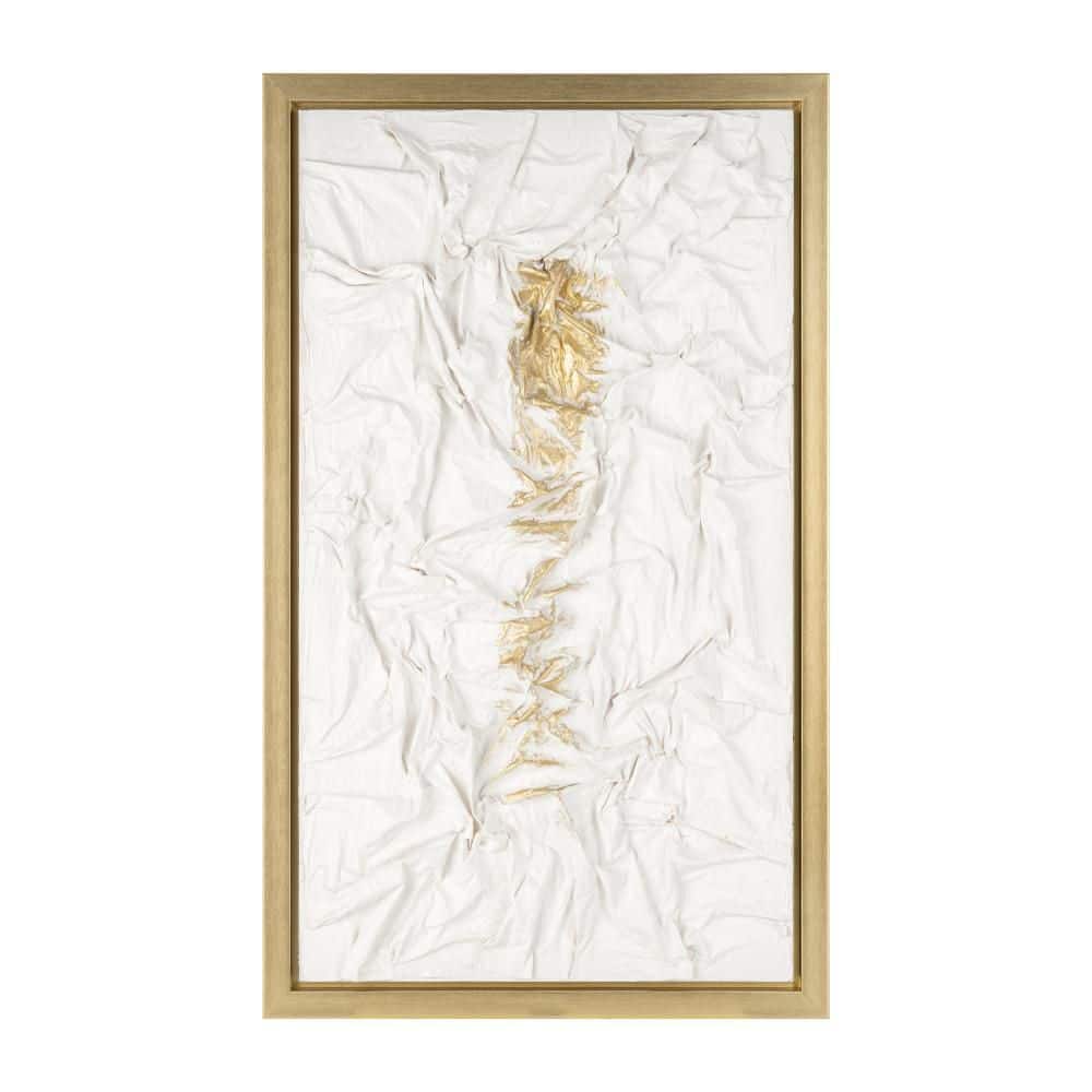 Liv & Skye Gold Framed Textured Acrylic Abstract Art Print 59 in. x 35 ...