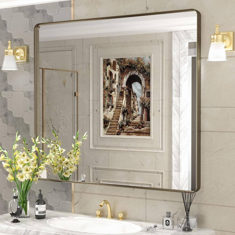 Apmir 40 in. W x 36 in. H Rectangular Aluminum Alloy Framed and ...