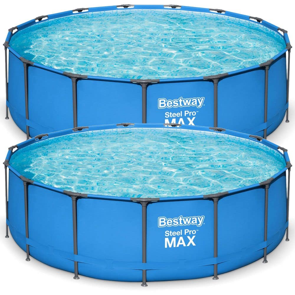 Bestway Steel Pro MAX 15 ft. x 48 in. Round Above Ground Pool for ...