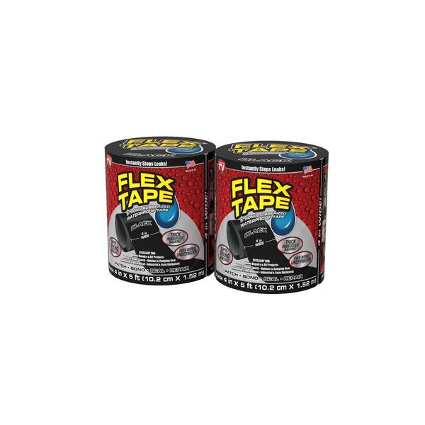 FLEX SEAL FAMILY OF PRODUCTS Flex Tape Black 4 in. x 5 ft. Strong ...