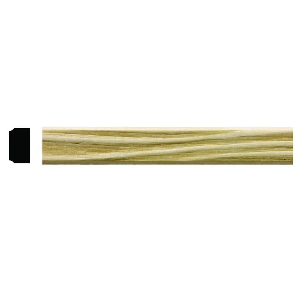 Ornamental Mouldings 7/16 in. x 3/4 in. x 96 in. Hardwood White ...