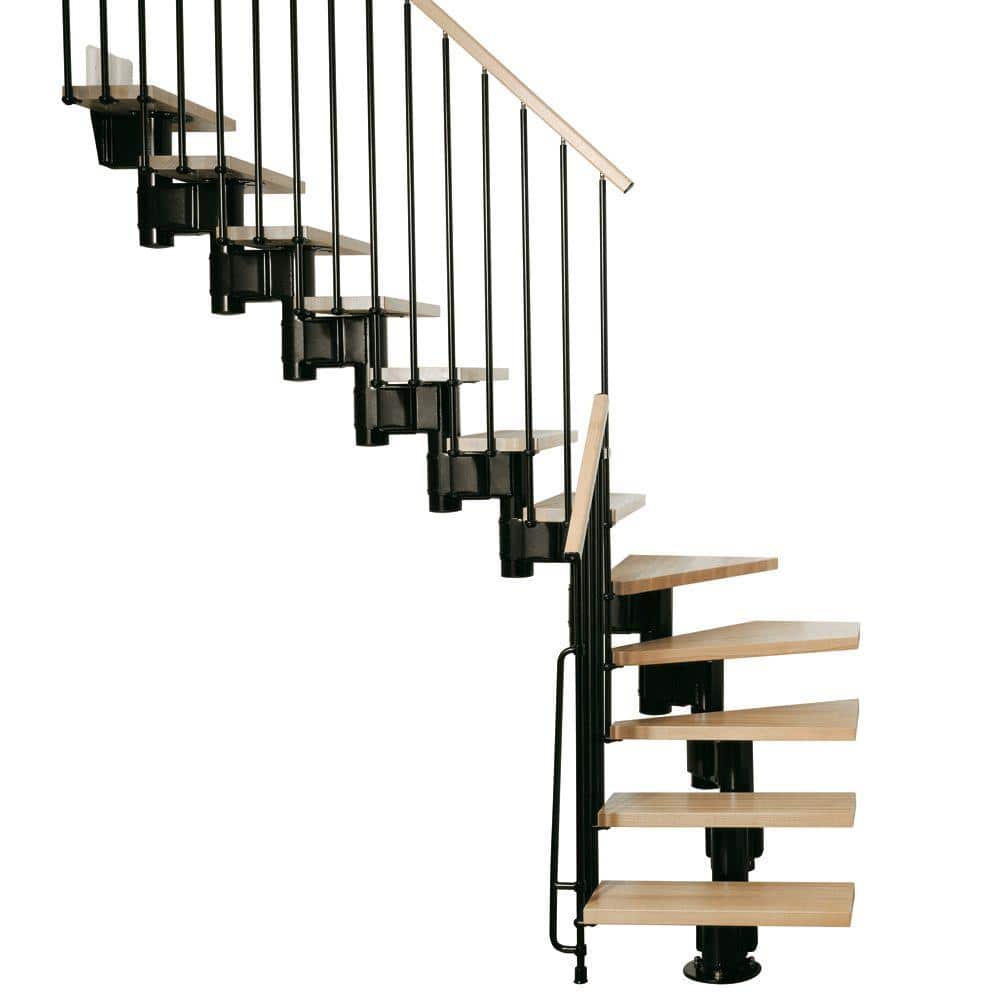 Arke Kompact 35 in. Black Modular Staircase "L" Kit K35023 - The Home Depot