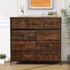 WONDER COMFORT Rust Brown 9-Drawer 11.8 in. W Chest of Drawers Fabric ...