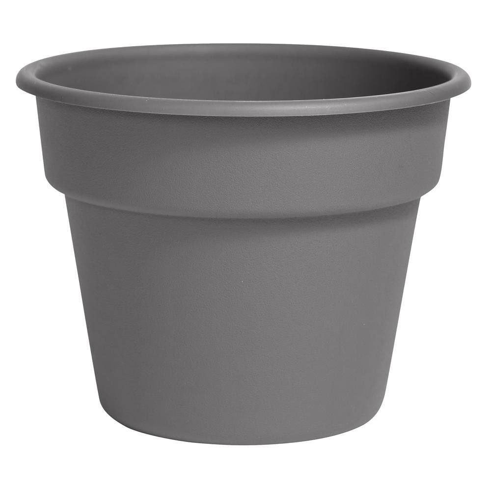 Bloem Dura Cotta 12 in. Charcoal Plastic Planter-DC12-908 - The Home Depot