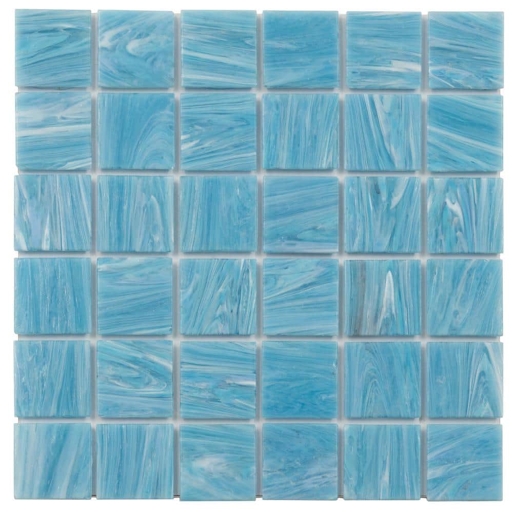 Apollo Tile Celestial 4" x 6" Glossy Sky Blue Glass Mosaic Uniform ...