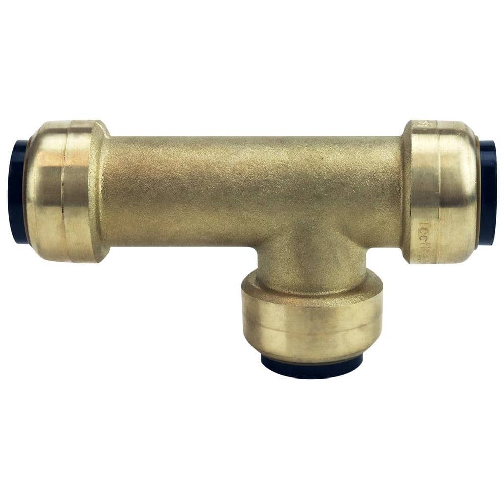 Tectite 3/4 in. Brass Push-To-Connect Slip Tee Fitting FSBT34SL - The Home Depot