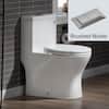 WOODBRIDGE Reo 1-Piece 1.1/ 1.6 GPF Dual Flush Round Toilet in White ...