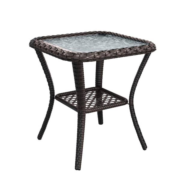 Reviews for Karl home Patio Brown Round Wicker Side Table | Pg 1 - The ...
