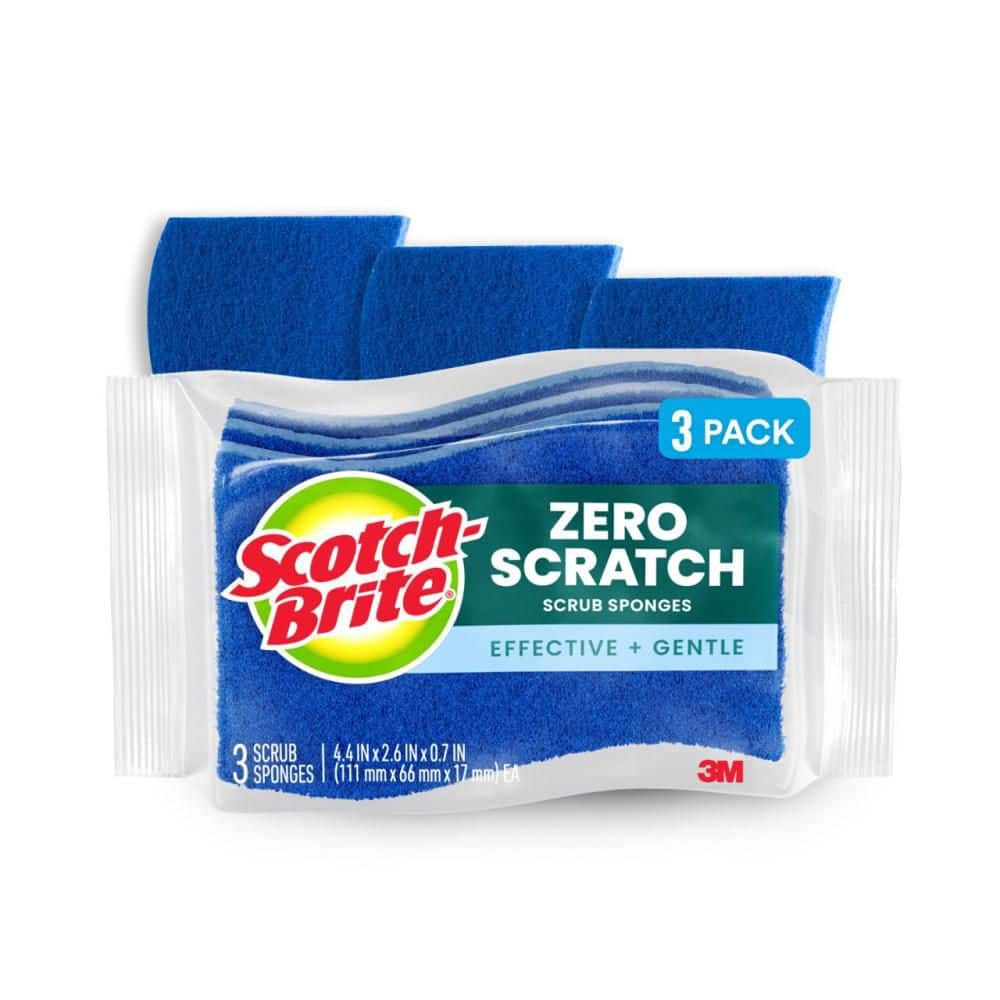Scotch-Brite Zero Scratch Scrub Sponge (3-Pack) MP-3-8-D - The Home Depot
