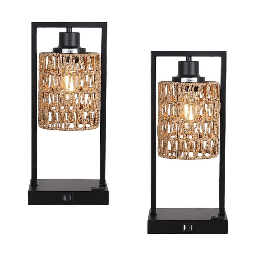 Yichuhaoxi 4.70 in. Brown Intergrated LED Table Lamp for Living Room ...