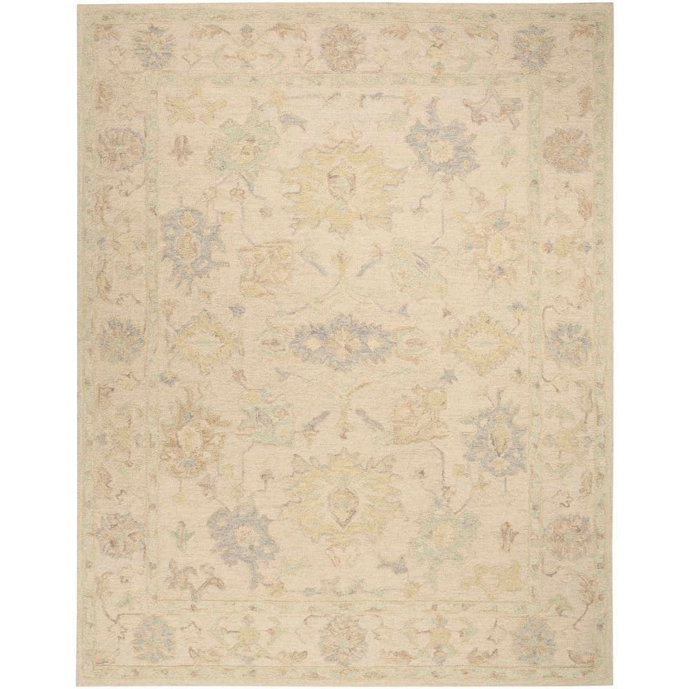 Nourison Maison Ivory 10 ft. x 14 ft. Distressed Traditional Area Rug ...