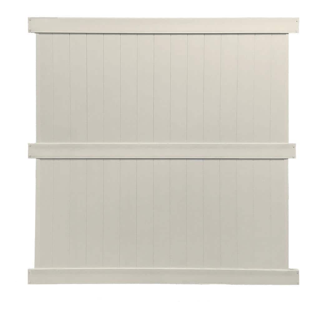 Weatherables Augusta 6 ft. H x 6 ft. W Tan Vinyl Privacy Fence Panel ...