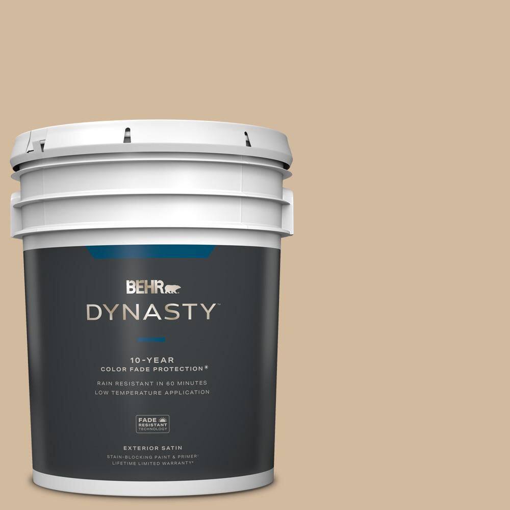 BEHR DYNASTY 5 gal. #S280-3 Practical Tan Satin Enamel Exterior Stain ...