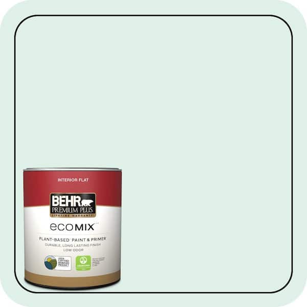 BEHR PREMIUM PLUS 1 qt. #490C-1 Ice Cube Flat EcoMix Plant-Based ...
