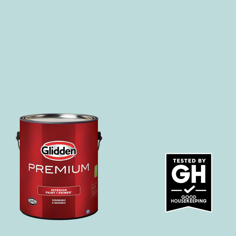 Glidden Premium 1 gal. PPG1147-3 Misty Aqua Eggshell Interior Paint ...