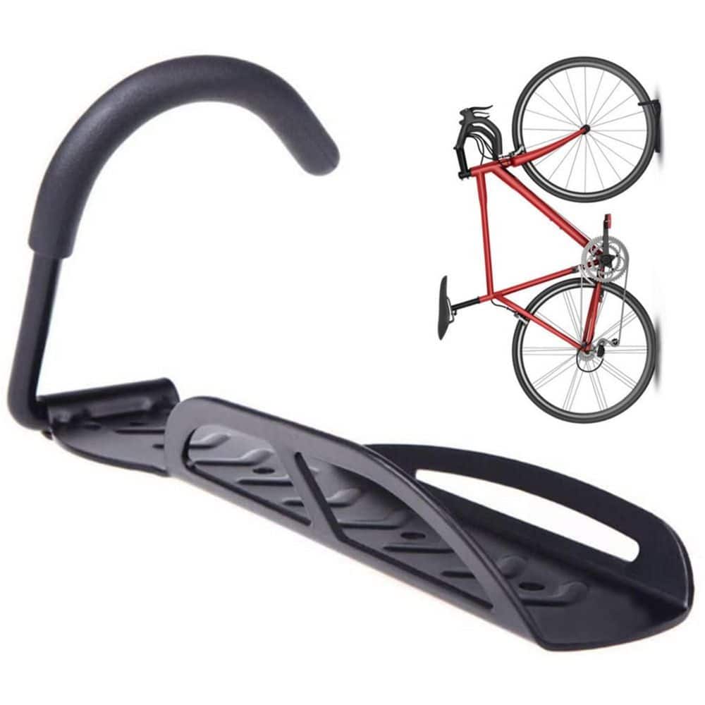 Bike Rack Wall Mount Hanger, Black Heavy-Duty Shed Hook Bicycle Storage ...