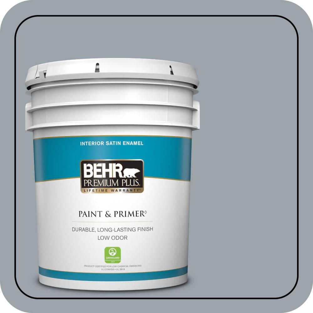 BEHR PREMIUM PLUS 5 gal. #MQ5-22 Rainmaster Satin Enamel Low Odor ...