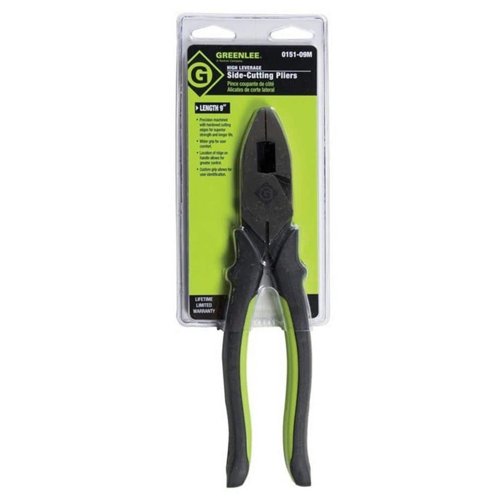 Greenlee 9 in. Molded Grip High-Leverage Side-Cutting Pliers 0151-09M ...
