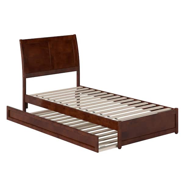 AFI Andorra Walnut Brown Solid Wood Frame Twin XL Platform Bed with ...
