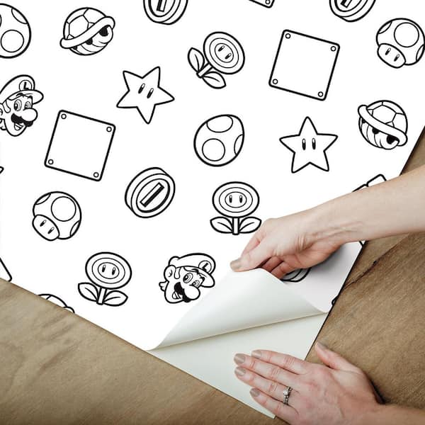 Grey Mario Mushroom Wallpaper