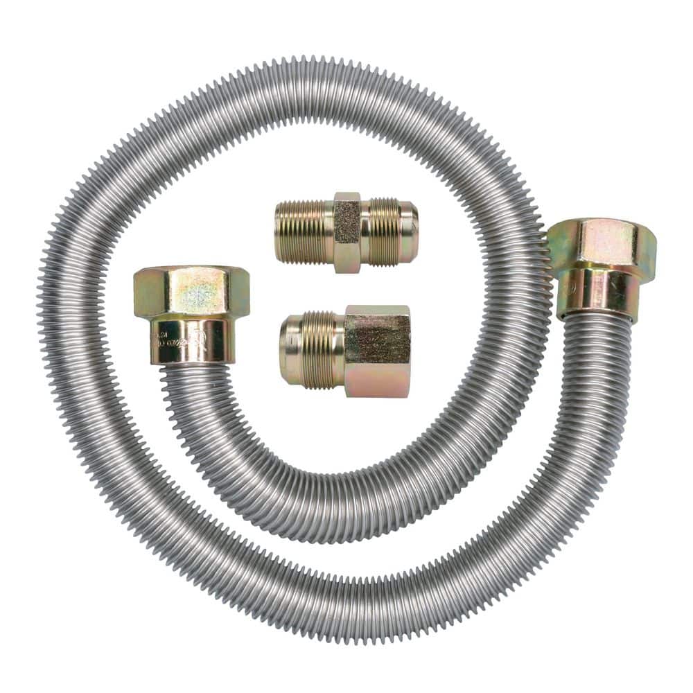 Cambridge 1 in. OD x 3/4 in. MIP x 3/4 in. FIP x 36 in. Stainless Steel ...