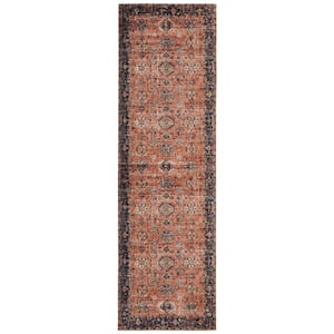 SAFAVIEH Classic Vintage Rust/Navy 8 ft. x 10 ft. Medallion Area Rug ...