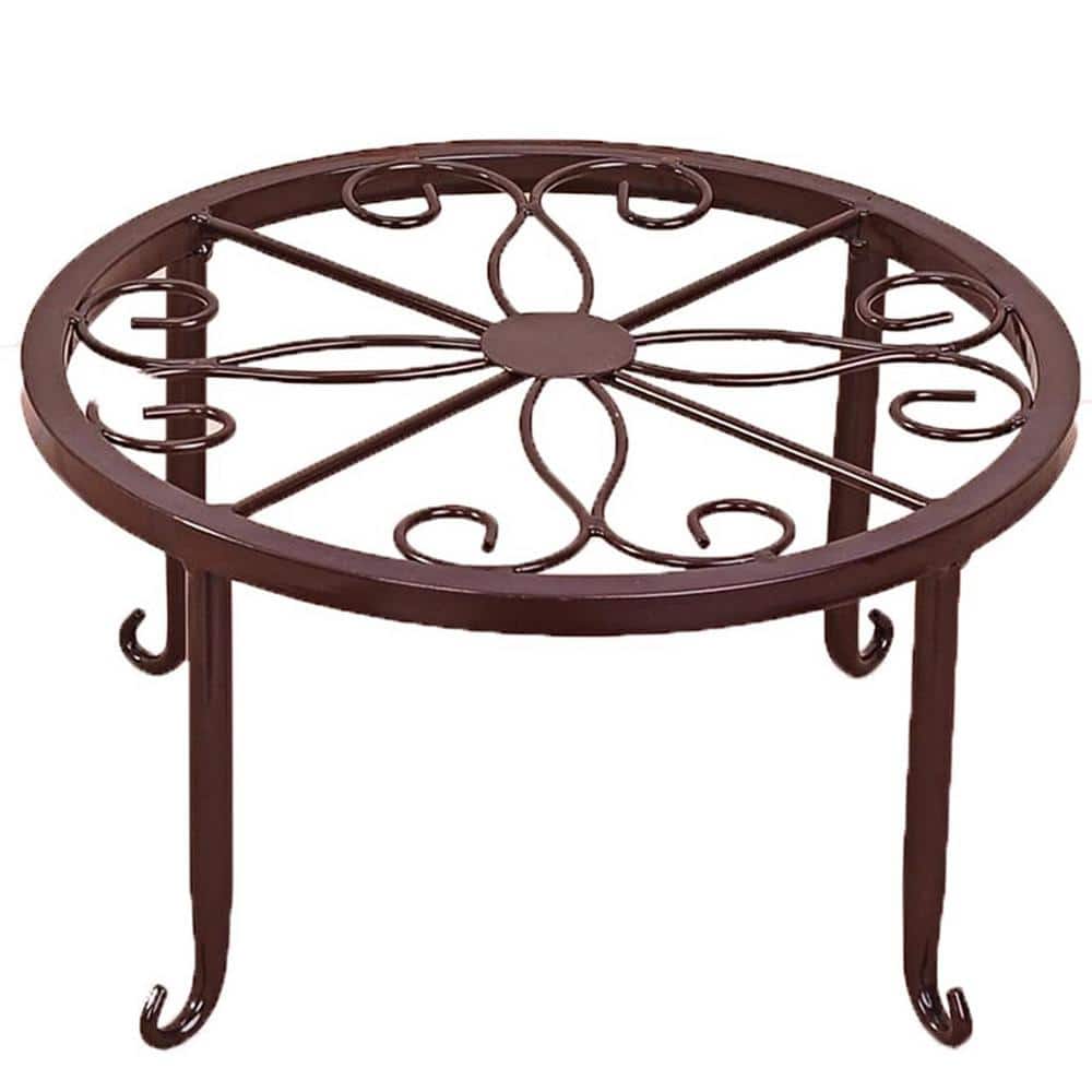 Metal Plant Stand Round, Home Garden Decor H-D0102HP3XSW - The Home Depot